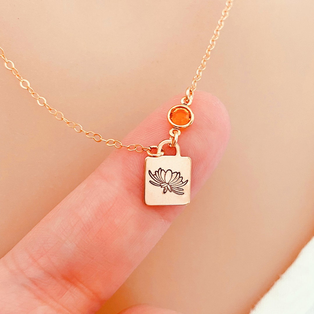 November Birth Flower Necklace for Mom, Chrysanthemum Jewelry, Gift for ...