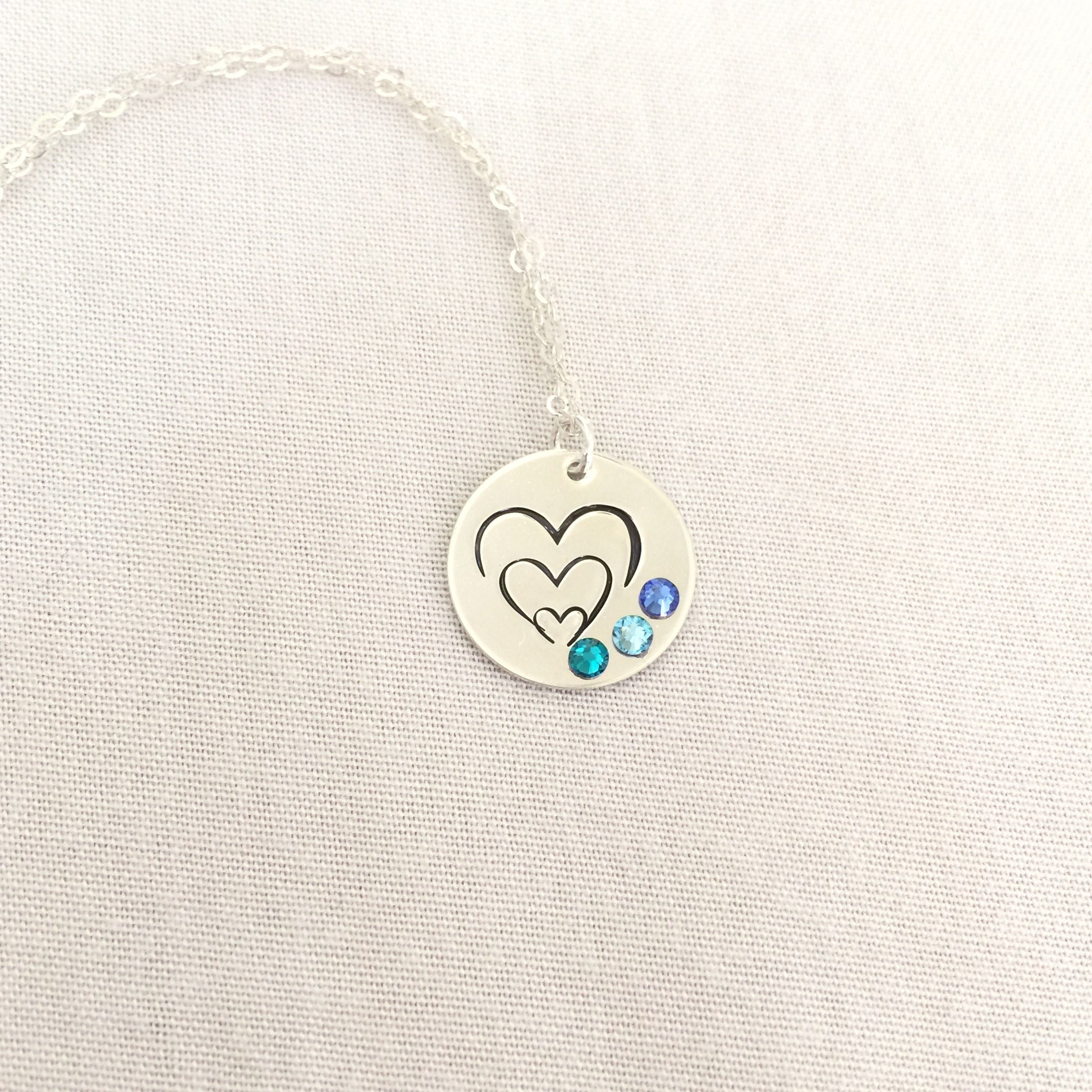 Personalized Three Generations Necklace, Grandma Necklace, Mother's ...
