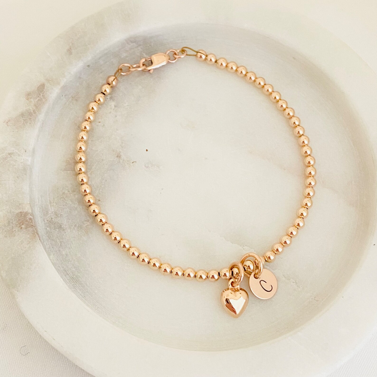 Personalized Baby Bracelet, Children Bracelet, Initial Disc, Bridesmaid ...