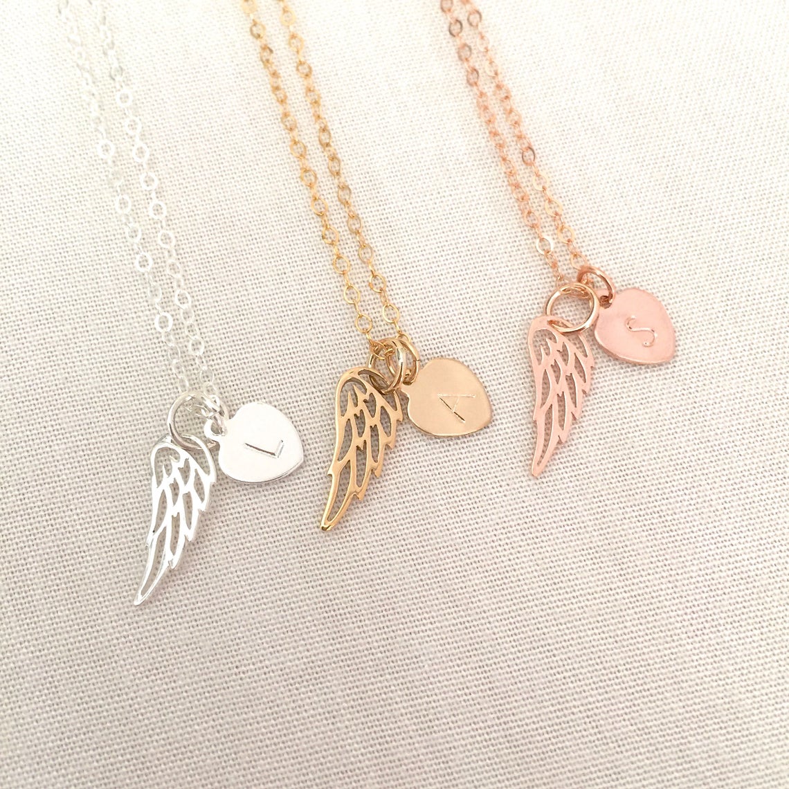 Rose Gold Angel Wing Necklace Mother of an Angel Infant Loss | Etsy