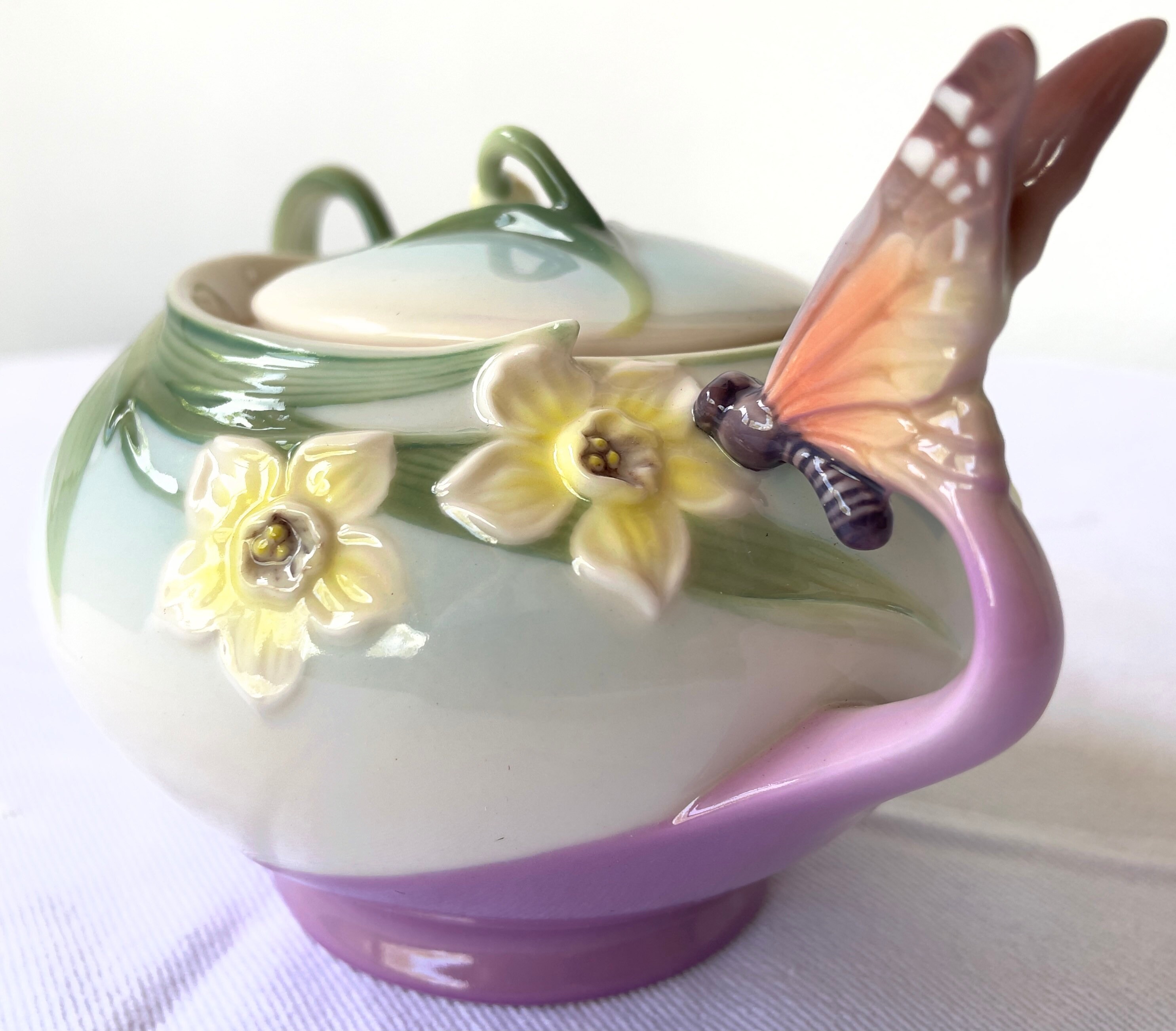 RARE 2001 Franz Butterfly Sugar Jar + Lid Porcelain by Jen Woo - Etsy