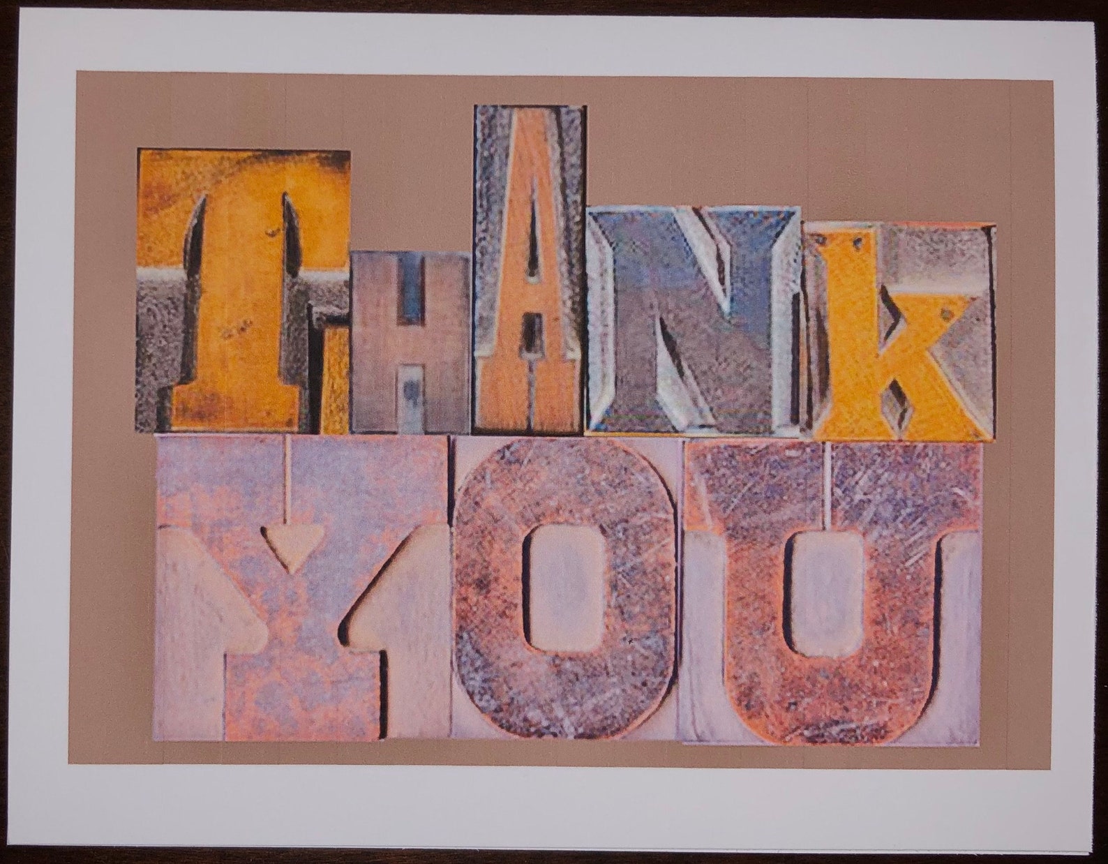 Thank You Letter Press Blocks Note Cards Boxed Set of 5 - Etsy