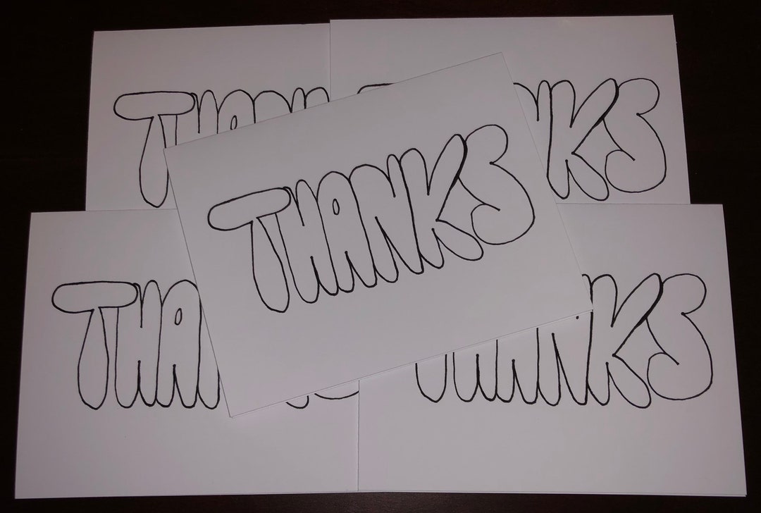 Thank You - Thanks - Note Cards Boxed Set of 5 - Etsy