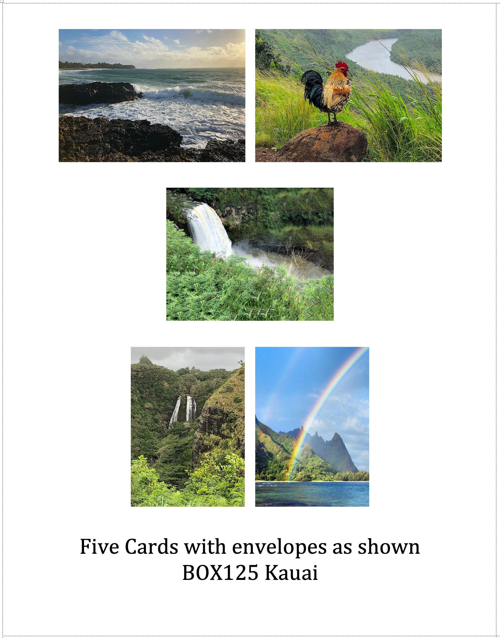 Kauai Hawaii Note Cards Original Photos Boxed Set of 5 of Greeting ...