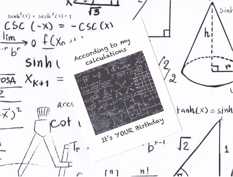 Happy Birthday Card - by My Calculations ... Greeting Note Card - Etsy