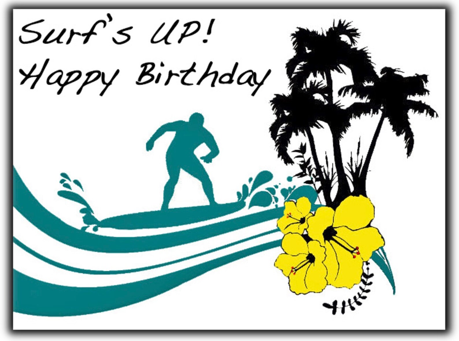 Greeting Note Card - Surf's UP! Happy Birthday From Hawaii - Etsy