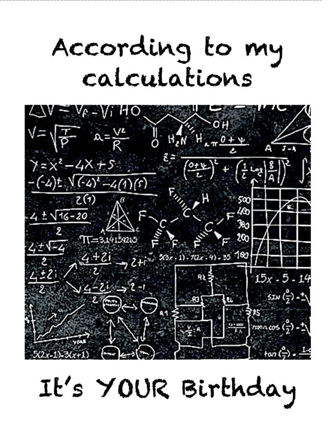 Happy Birthday Card - by My Calculations ... Greeting Note Card - Etsy