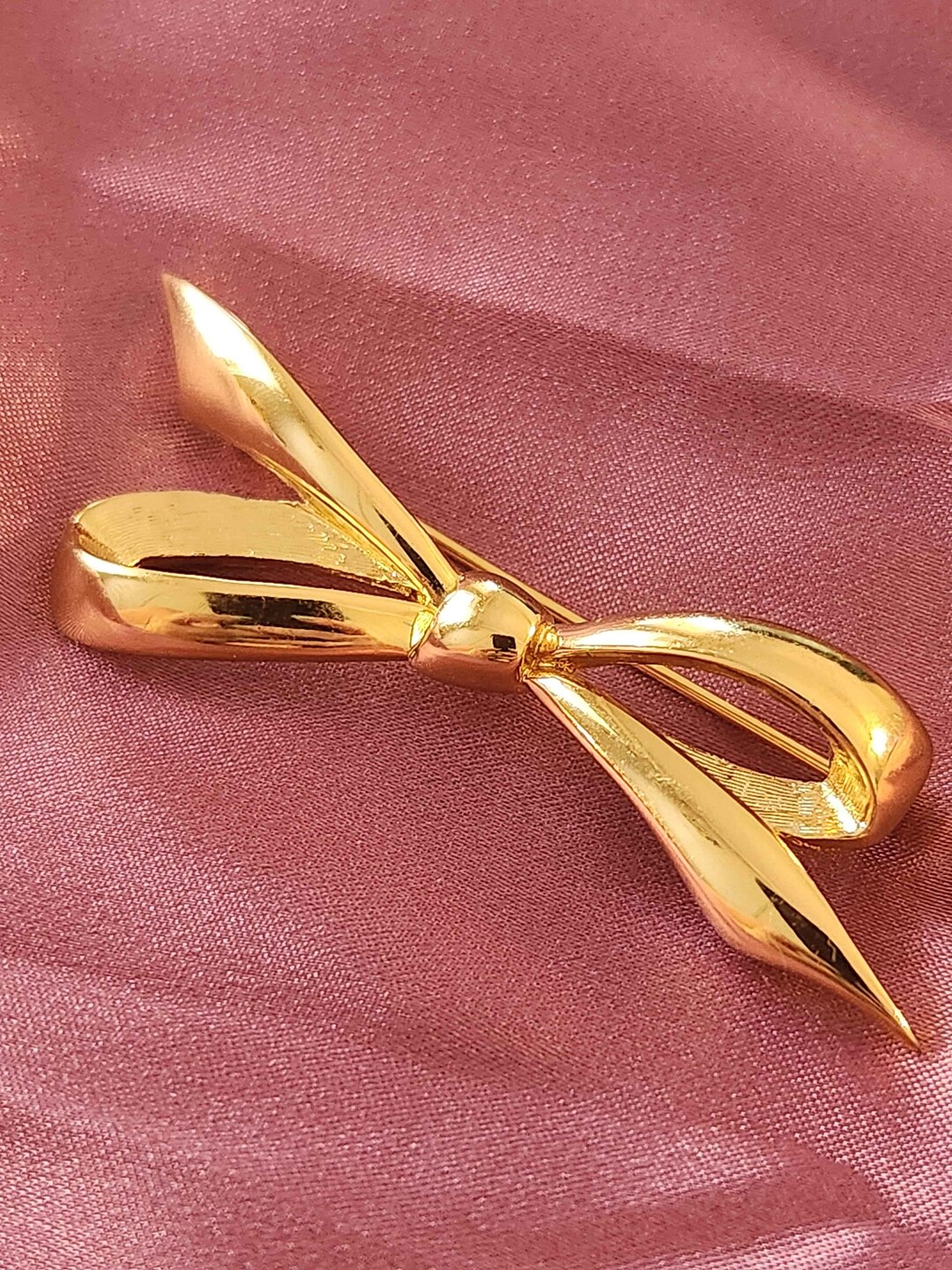 Monet Golden Bow Signed Vintage Brooch Pin - Etsy