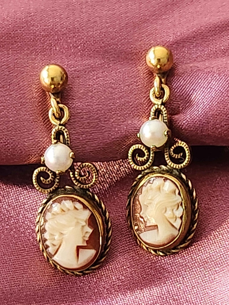 Van Dell 1/20 12k Gold Filled Cameo Vintage Screw Back Earrings - Etsy