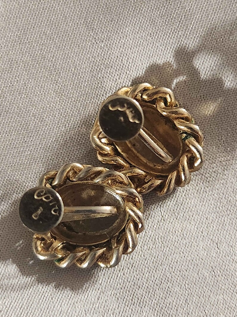 Coro Signed Gold Tone Chain Wrapped Oval Vintage Screw Back Earrings - Etsy