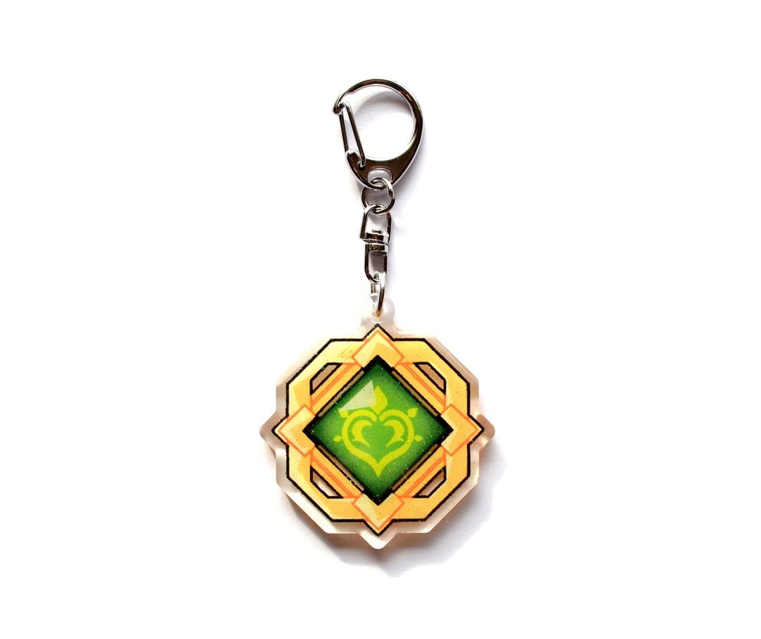 Liyue Dendro Vision Charm / Genshin Impact / Glitter Charm / Keychain ...
