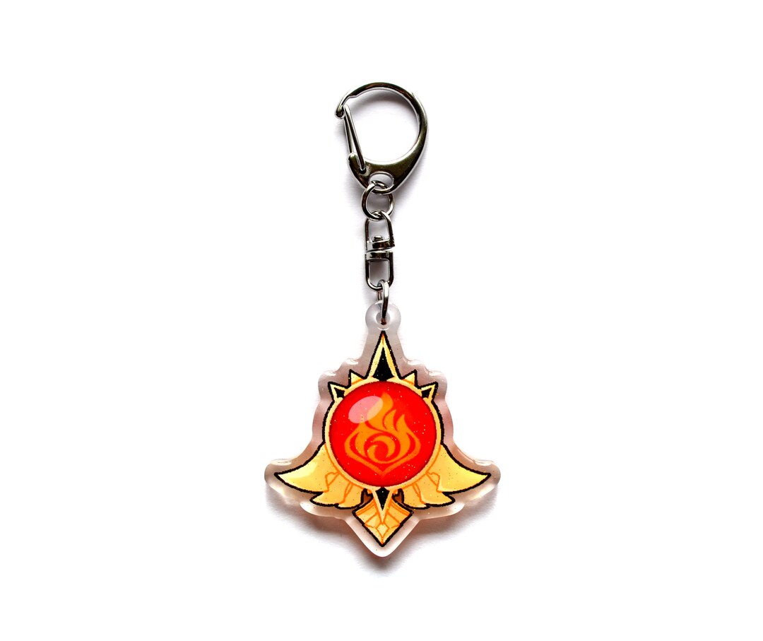 Mondstadt Pyro Vision Charm / Genshin Impact / Glitter Charm / Keychain / Phone Charms / Clear ...