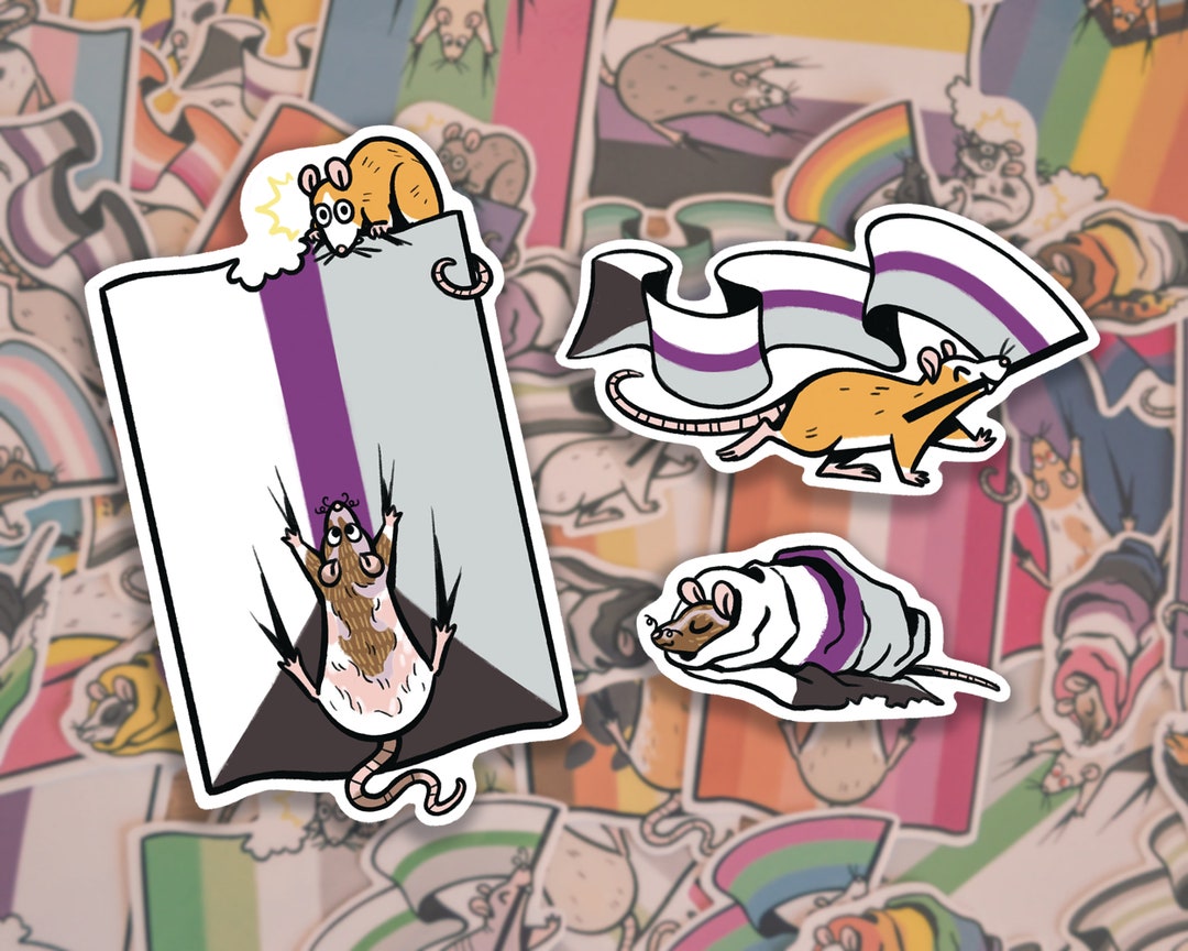Demisexual Pride Rat Vinyl Stickers Cute LGBT Sticker Set Love is Love ...