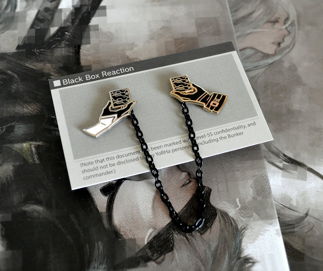 Nier Automata Pin Set: 2B and 9S Black Box Reaction Linked Hard Enamel ...