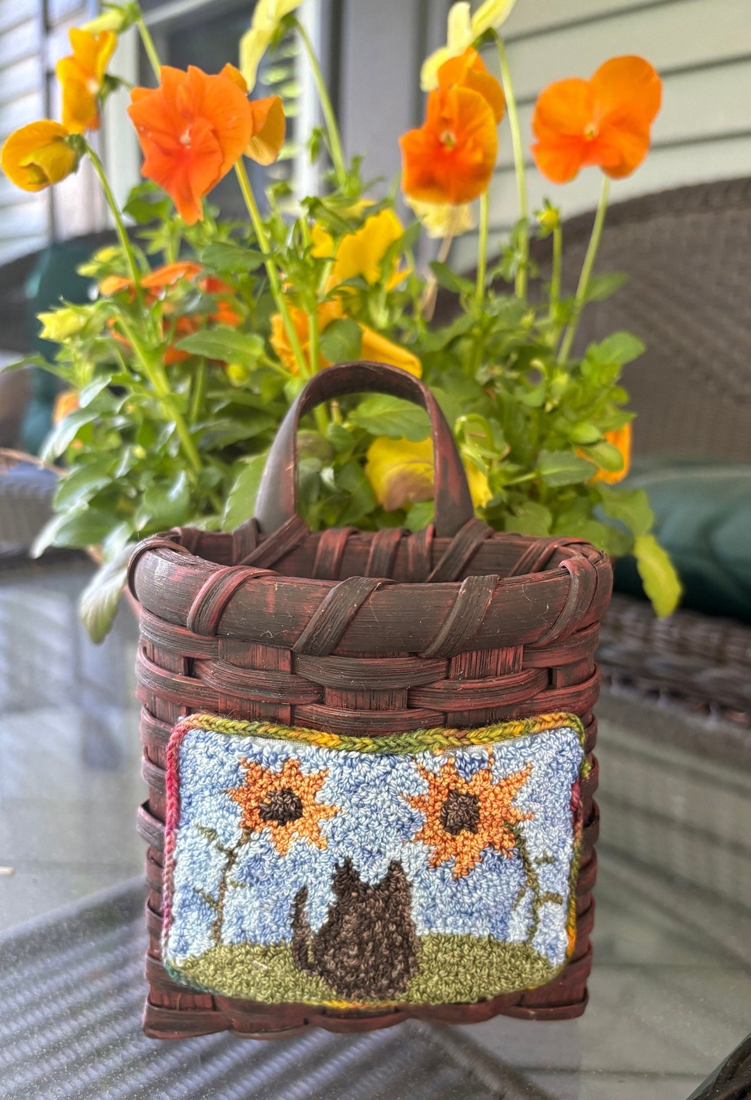 Sunflower Cat Punchneedle Pattern - Etsy