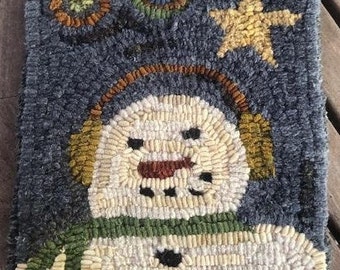 Snowman Hooked Rug - Etsy