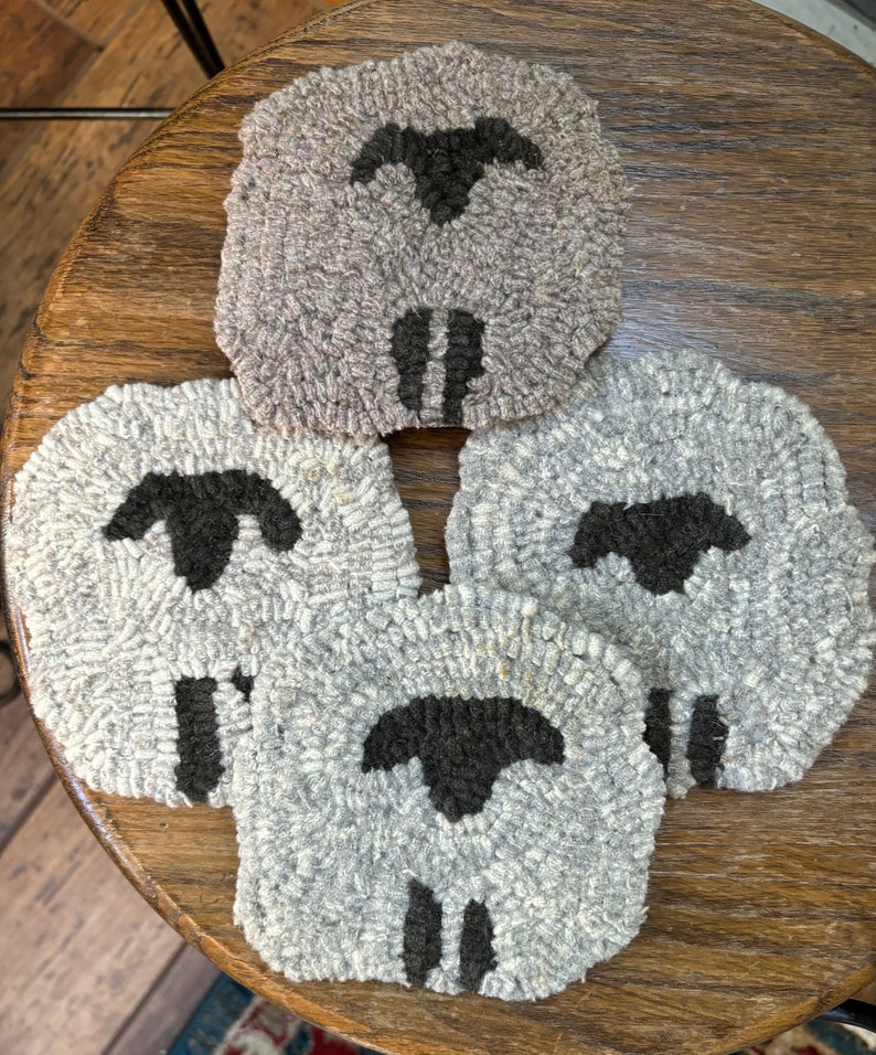 Sheep Mug Mat Rug Hooking Kit - Etsy