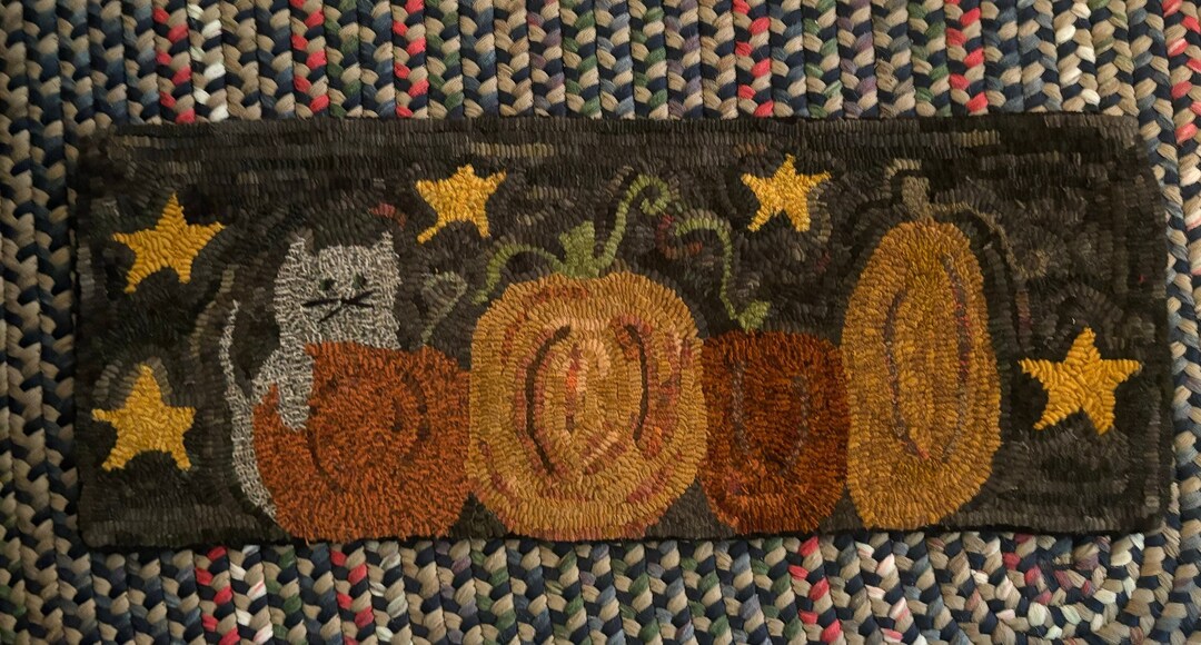Pumpkin Patch Visitor Rug Hooking Pattern or Kit - Etsy
