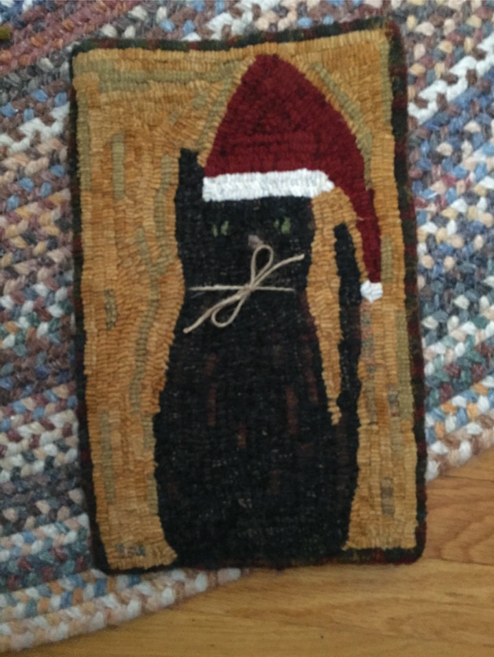 Santa Cat Rug Hooking Pattern - Etsy