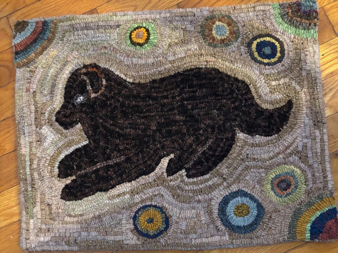 Penny Dog Hooked Rug - Etsy