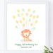 Lion Fingerprint Guestbook Birthday Thumbprint Poster Guest - Etsy