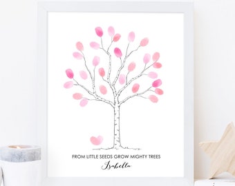 Fingerprint Tree Guestbook Thumbprint Tree Guest Book | Etsy