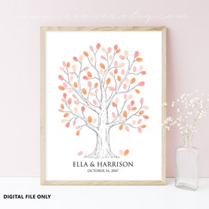 Fingerprint Tree Guestbook Birthday Thumbprint Tree Guest - Etsy