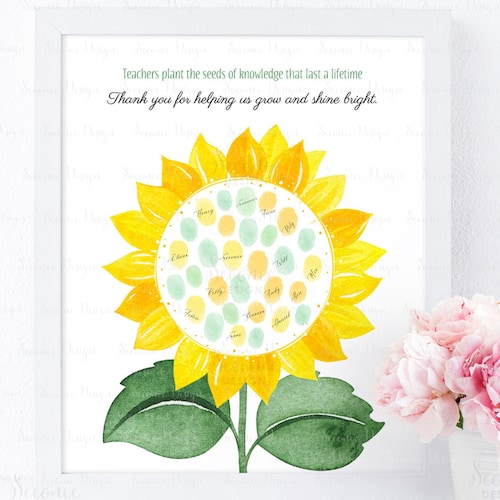 INSTANT DOWNLOAD Editable Sunflower Teacher Appreciation Gift - Etsy