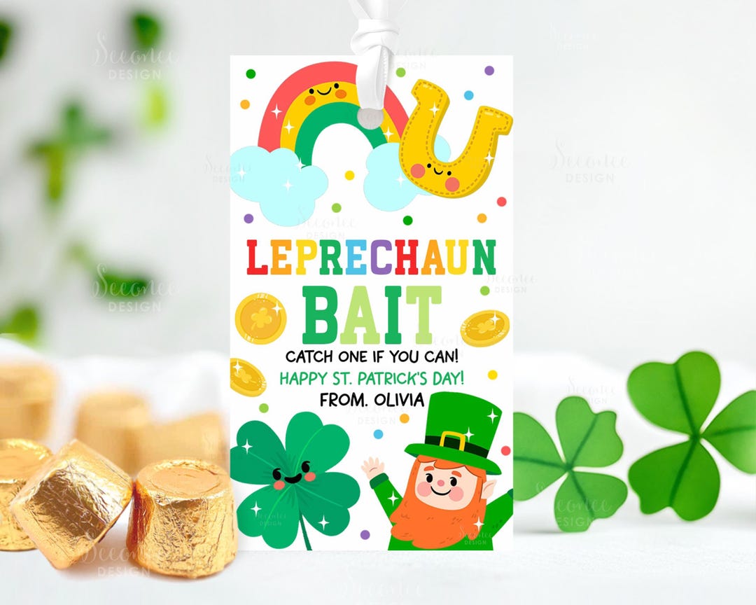 St. Patrick's Day Leprechaun Bait Tags, Saint Patricks Day Leprechaun ...