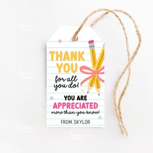 Printable Teacher Appreciation Tags, Pencil Teacher Appreciation Week ...