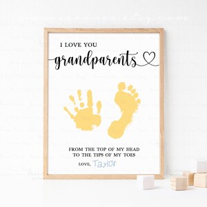 Grandparents Day Handprint Footprint Craft Gift Printable Granfparents ...