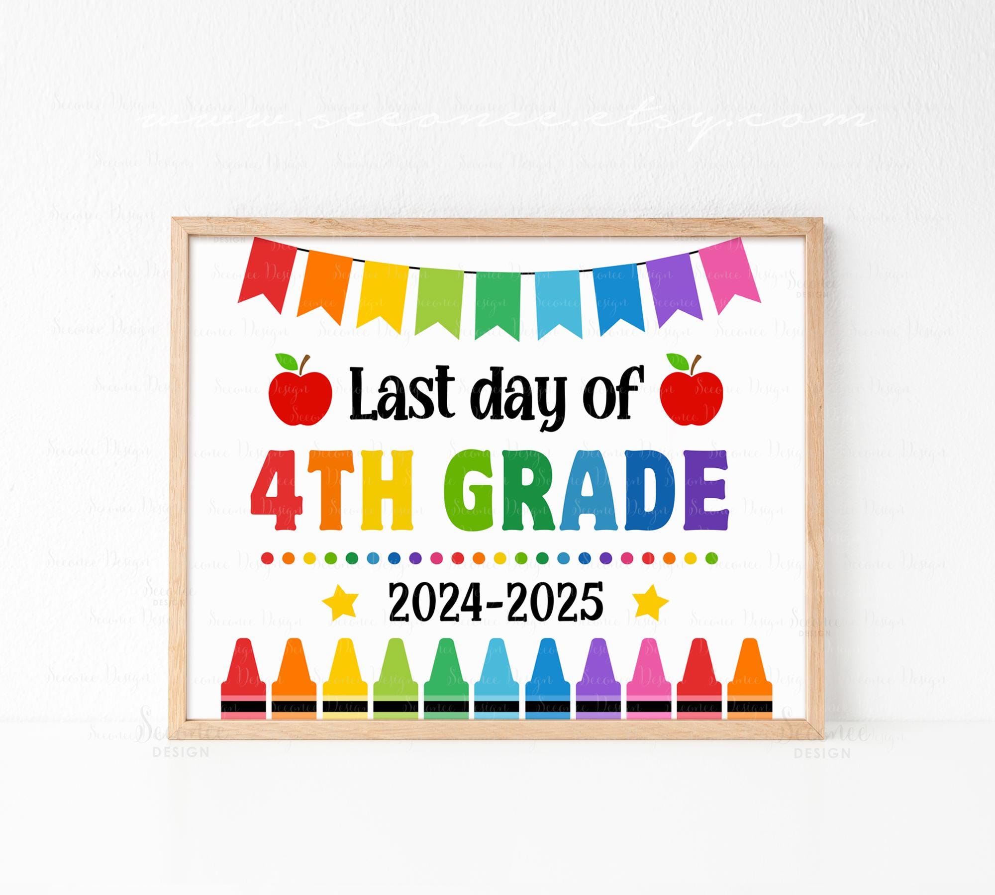 Last Day of 4th Grade Sign, Last Day of Fourth Grade Sign, Last Day of ...