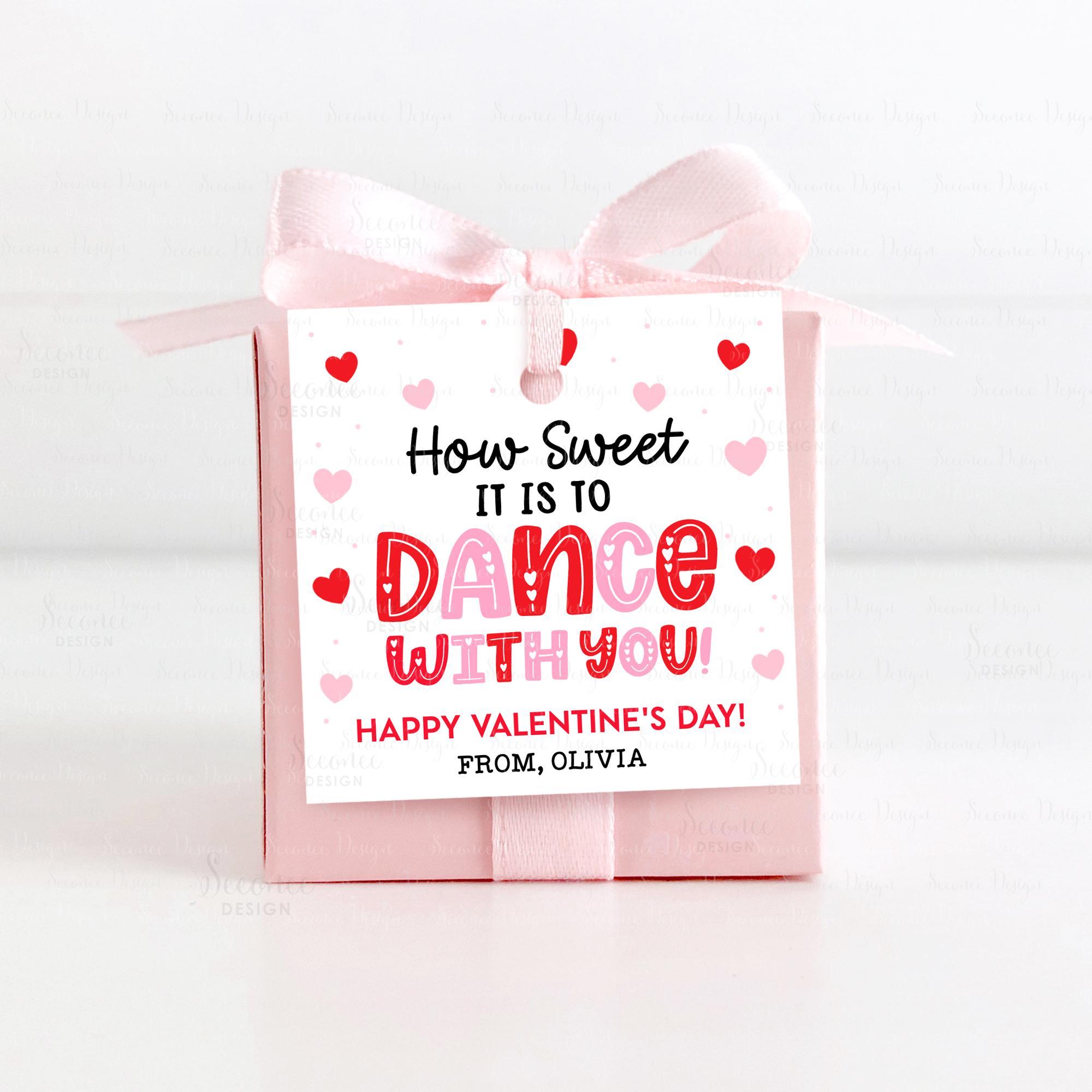 Valentine's Day Dance Class Gift Tag Printable, How Sweet It is to ...