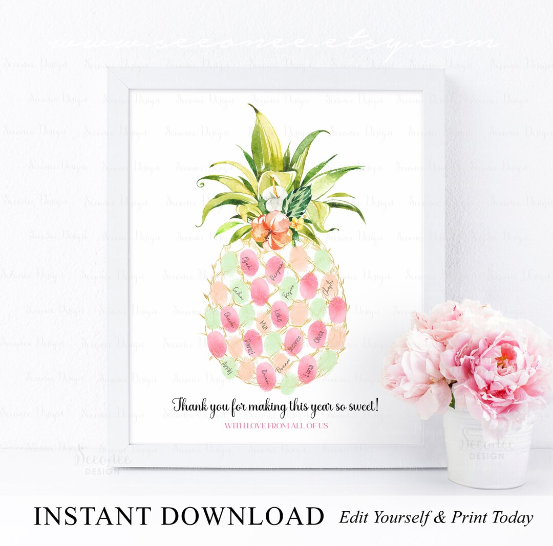 Editable Pineapple Teacher Appreciation Gift Ideas, Thank You for ...