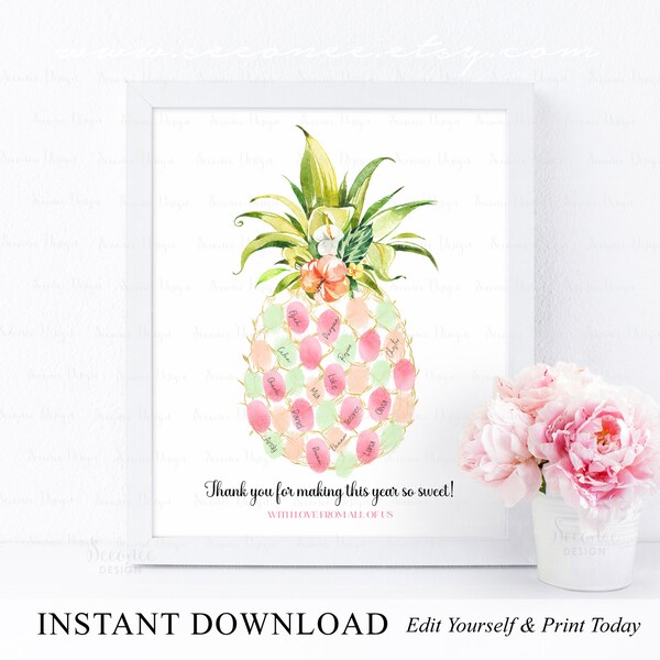 Pineapple Thank You - Etsy