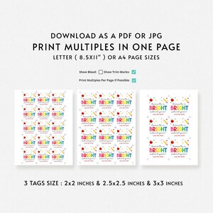 Editable Here's to A Bright School Year Tag, Printable First Day of ...