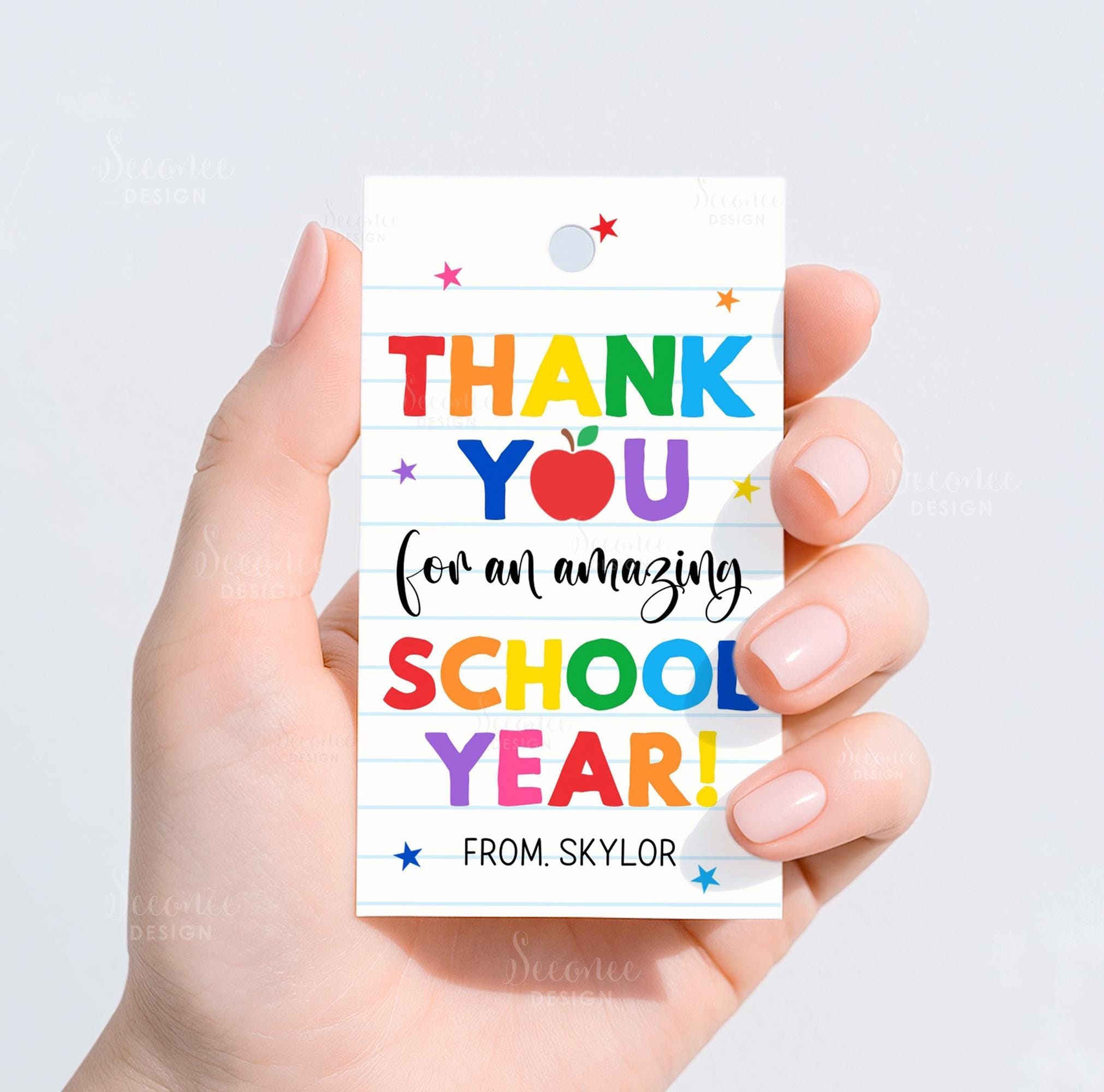 School Appreciation Gift Tags Thank You for an Amazing School Year Gift ...