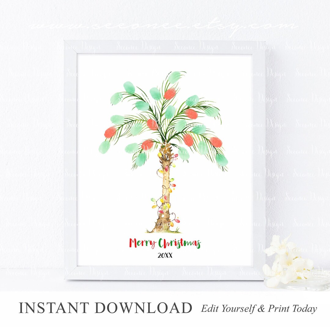 INSTANT DOWNLOAD Editable Tropical Christmas Party Decoration ...