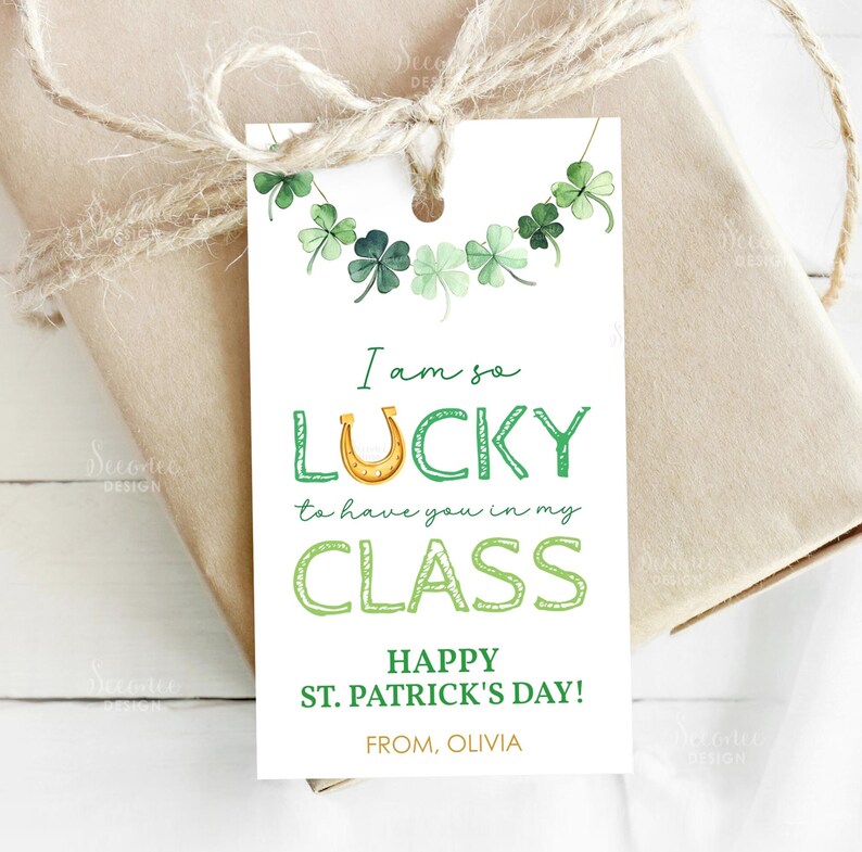 St Patricks Day Gift Tags Printable School Classroom Gift Tag Candy ...