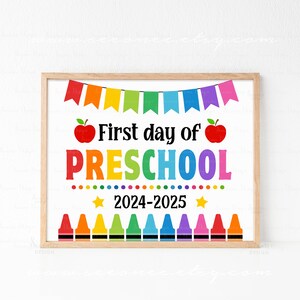 First Day of Preschool Sign Printable, Back to School Sign, First Day ...