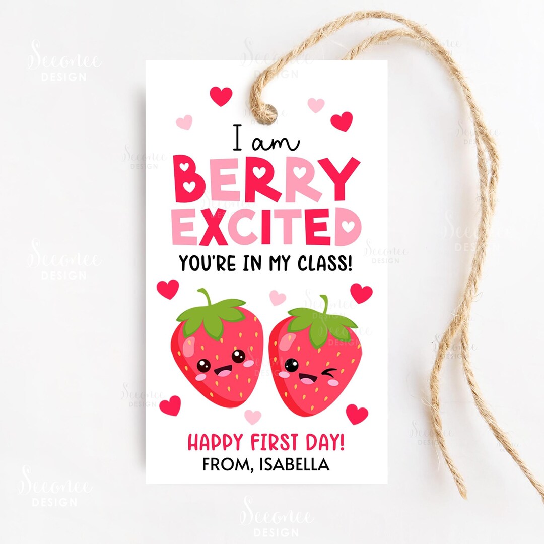 Printable Back to School Gift Tag Template Strawberry Teacher Gift for ...