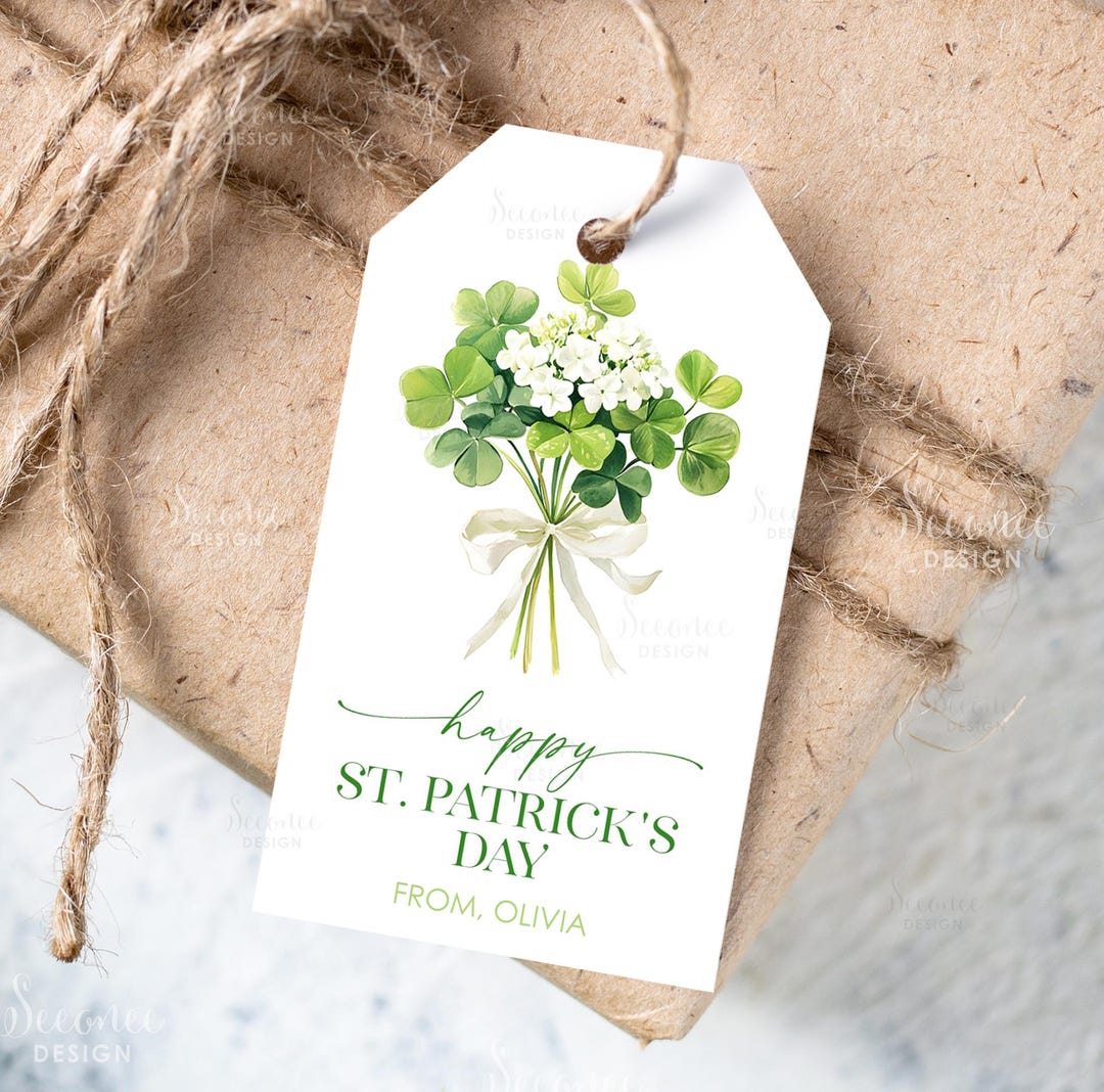 Editable St. Patrick's Day Gift Tag Happy St Patricks Treat Tag Saint ...