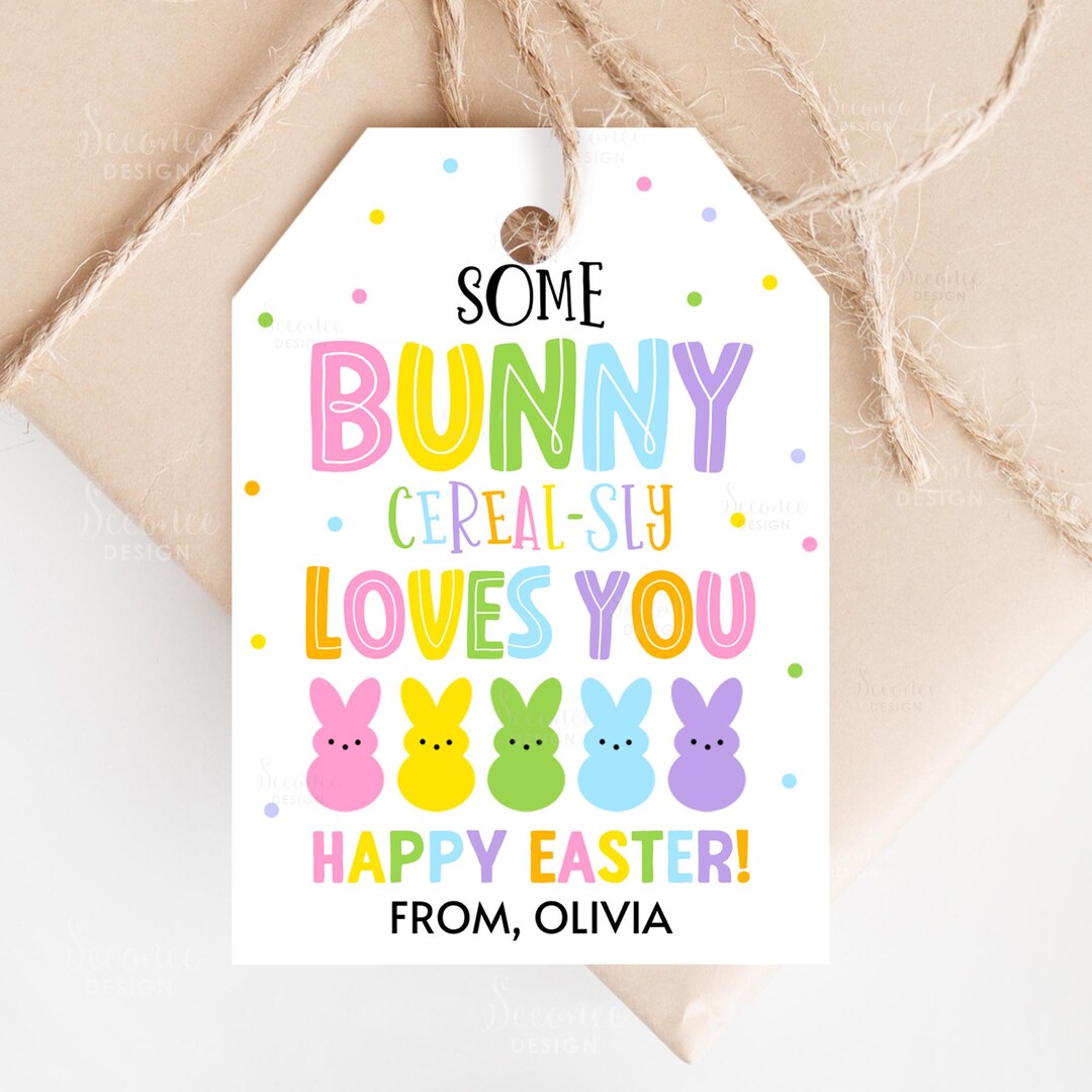 Easter Gift Tags Printable Some Bunny Cereal-sly Loves You Tag for ...