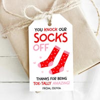 Christmas Sock Gift Tags Staff Toe-tally Amazing Teacher Staff Nurse ...