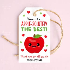 Apple Appreciation Week Gift Tag, You Are Apple-solutely the Best Gift ...
