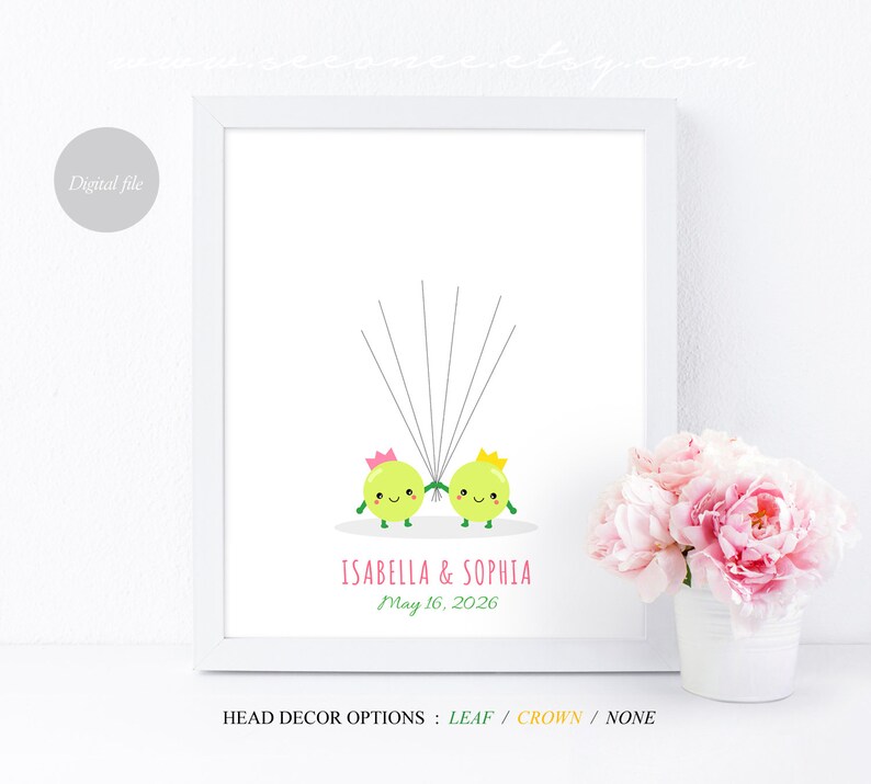 Pea Fingerprint Guestbook Twins Baby Shower Gift Peas in the - Etsy