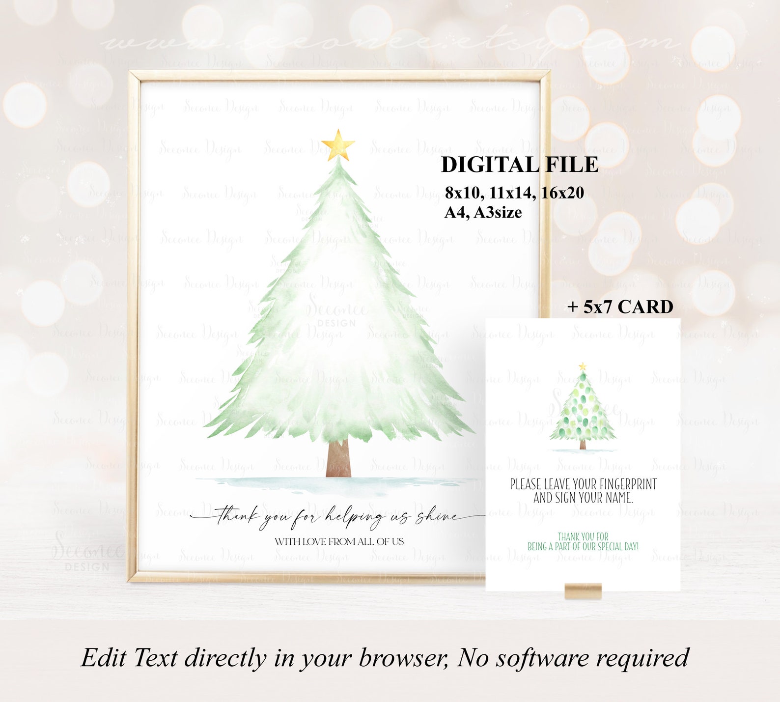 INSTANT DOWNLOAD Editable Christmas Tree Teacher Gift, Holiday Teacher ...