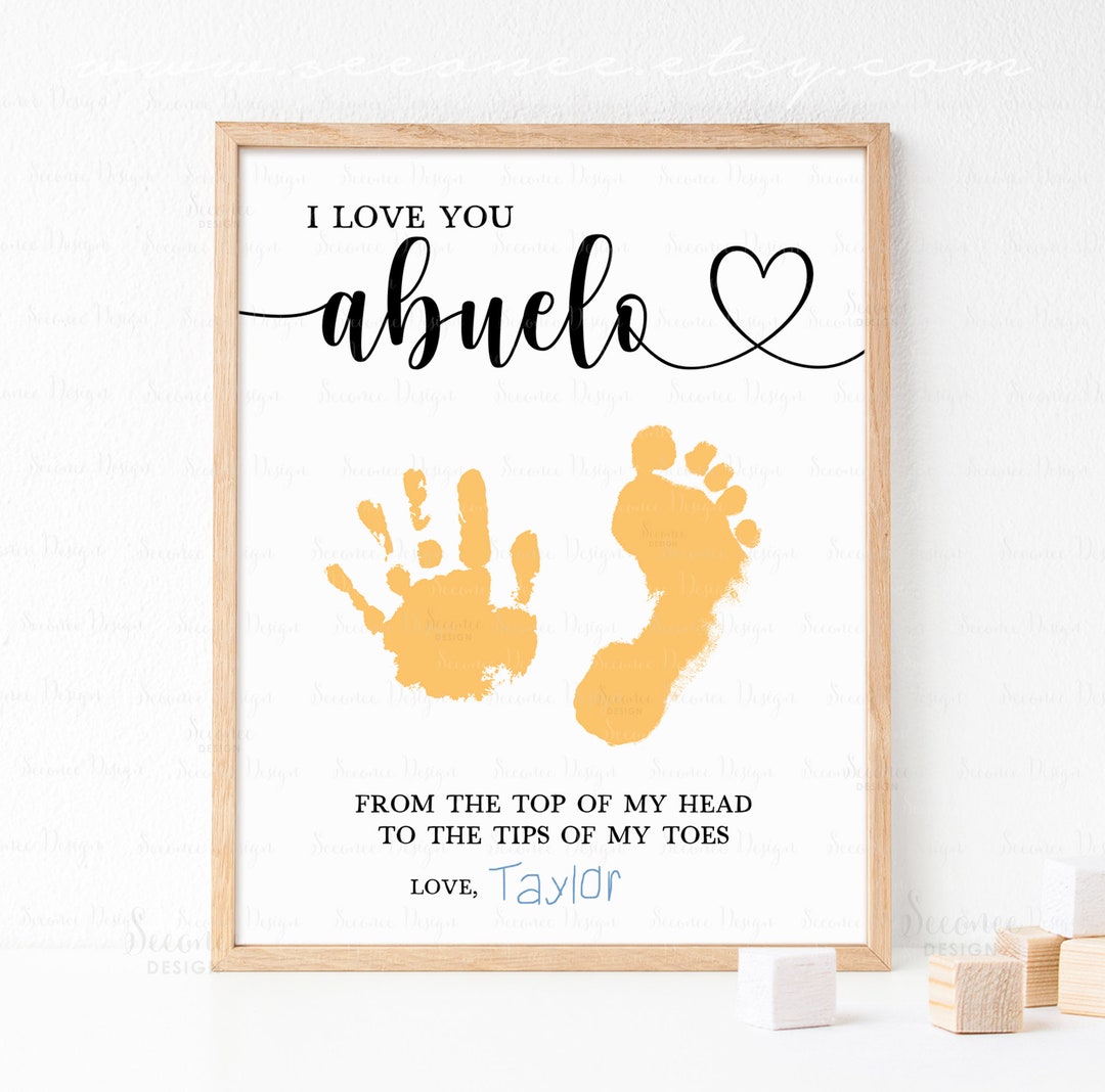 Abuelo Birthday Gift Ideas, Fathers Day Handprint Footprint Craft ...