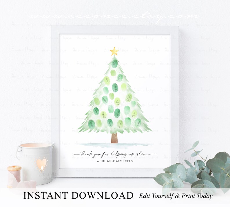 INSTANT DOWNLOAD Editable Christmas Tree Teacher Gift, Holiday Teacher ...
