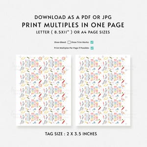 I'm so Glad You're in My Class Tag, Back to School Gift Tag, Printable ...